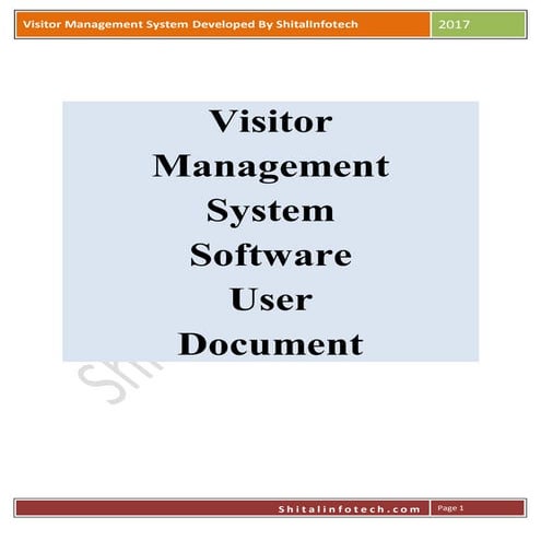 Visitor management software user manual by shital infotech | PDF