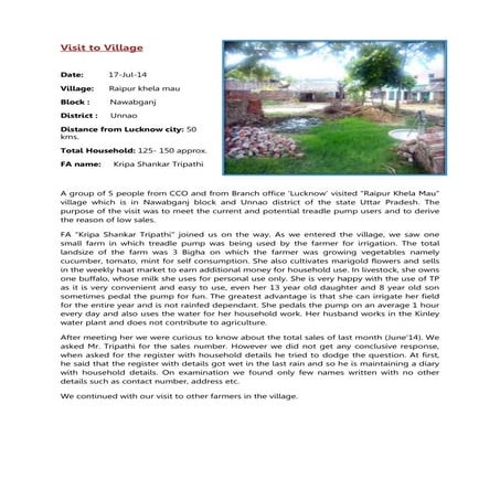Visit to village | DOCX