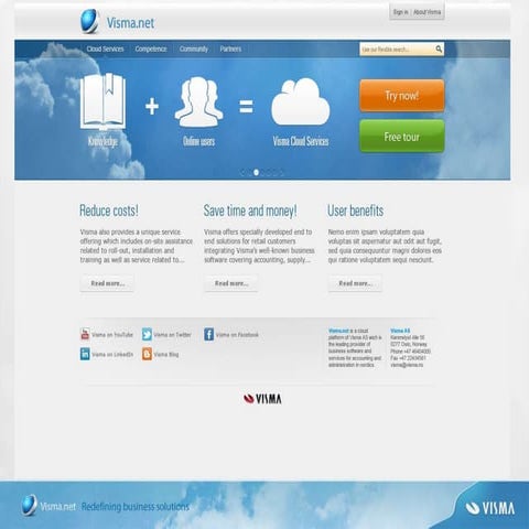 Lansering av Visma.net - VISMA SUMMIT 2012 | PPTX