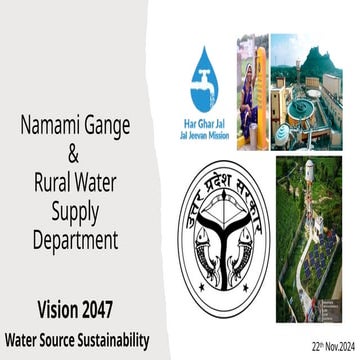 NAMAMI GANGE AND RURAL WATER SUPPLY VISION | PPT