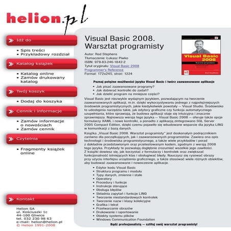 Visual Basic 2008. Warsztat programisty | PDF