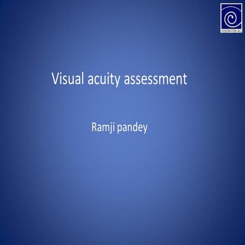 visual acuity. PPT Ramji pandey consultant optometrist | PDF