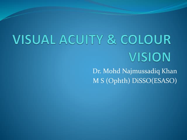 Visual acuity, visual acuity types and factors | PPTX | Eye and Vision Conditions | Diseases and ...