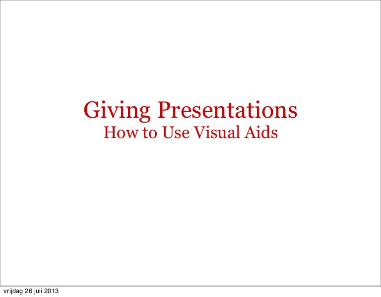 Presentations: Visual aids