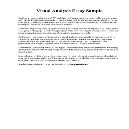 Visual Analysis Essay Sample. University of Arkansas Hope-Texarkana ...