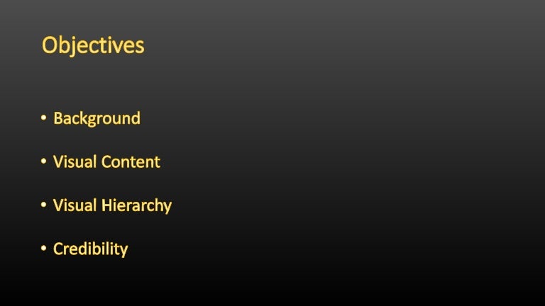 Visual analysis outline