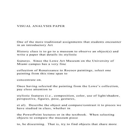 VISUAL ANALYSIS PAPER One of the more traditional as.docx