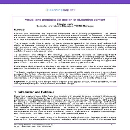 Visual and pedagogical design of eLearning content | PDF