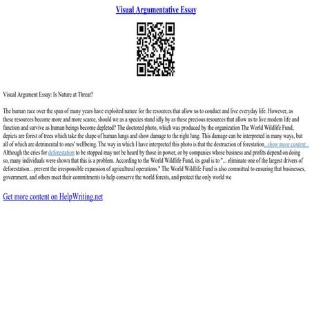 Visual Argumentative Essay | PPT