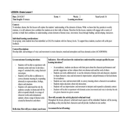 Drama lesson plan 1 | PPT