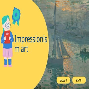 Visual Arts Impressionism Educational Presentation Year 3 Year 4 in yellow blue playful style.pptx