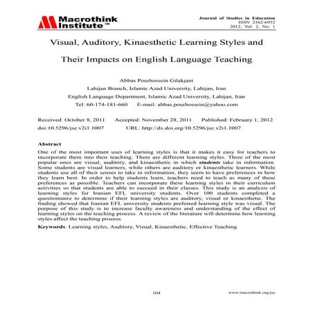 Visual auditory kinaesthetic_learning_st | PDF