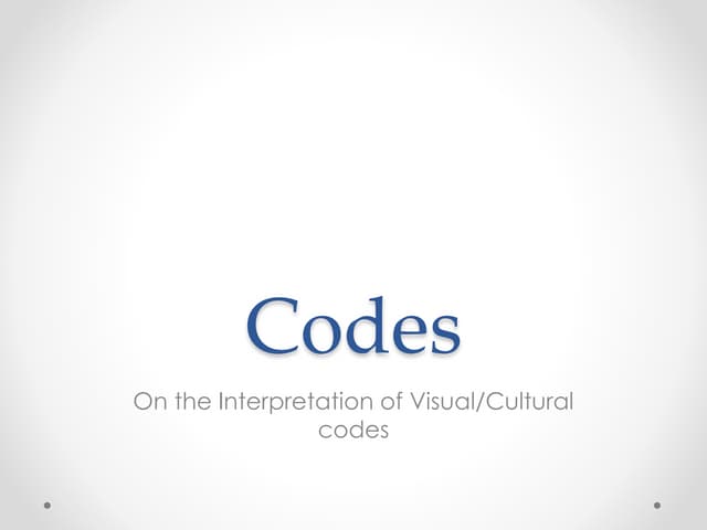 Codes and conventions