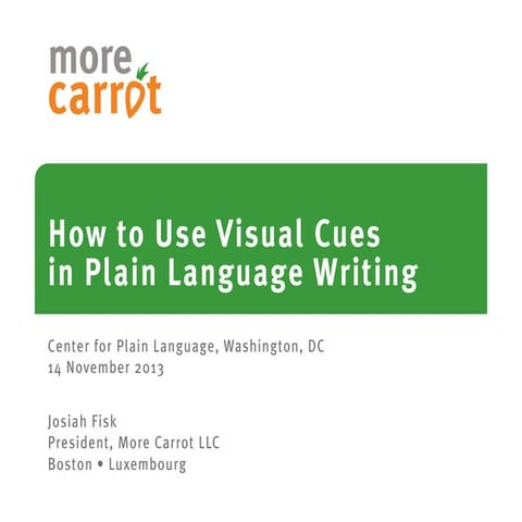 How to Use Visual Cues in Plain Language Writing | PDF