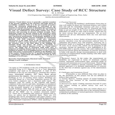Visual defect survey case study of rcc structure | PDF