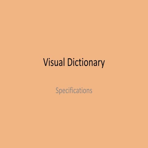 Visual Dictionary Specifications | PPTX | Woodworking | Arts and Crafts
