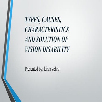 visual disability.pptx for learning support | PPT