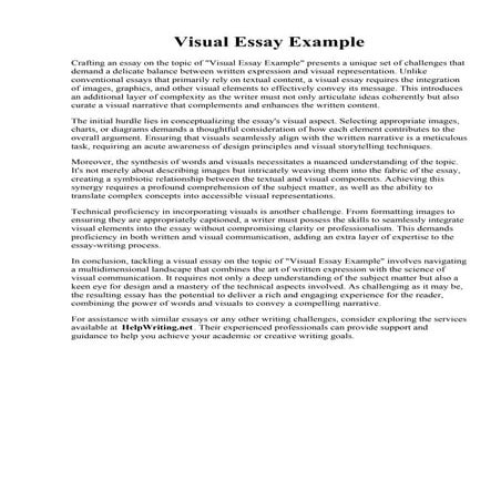 Visual Essay Example | PDF