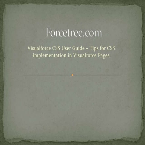 Visualforce Css Developer Guideby Ppt 0715