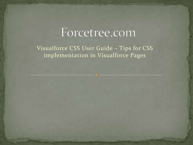 Visualforce Css Developer Guideby Ppt 0715