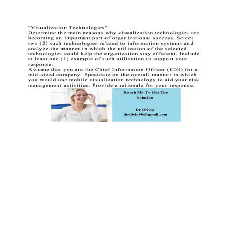 Visualization TechnologiesDetermine the main reasons why visuali.docx