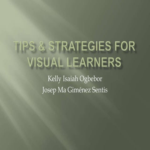 Visual learning strategies | PPTX | Education