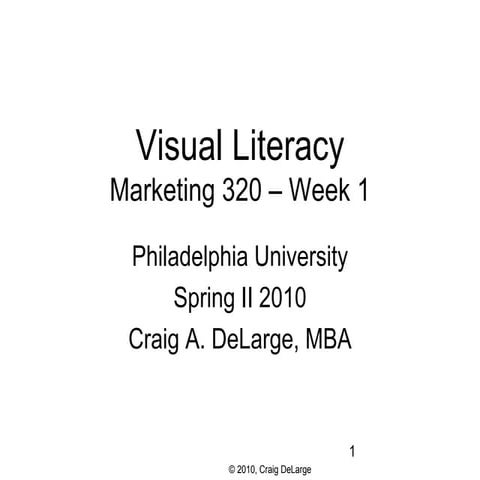 Visual literacy week 1 slides | PPT