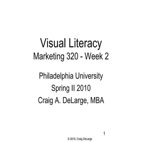 Visual Literacy Week 2 (of 6) Slides | PPT