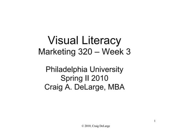 Visual Literacy Week 5 (of 6) Slides | PPT