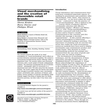 Visual merchandising | PDF