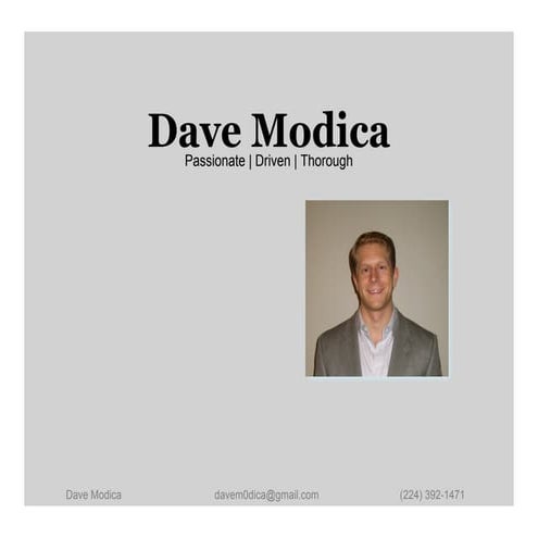 Dave Modica's Visual Resume | PDF