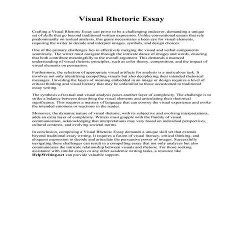 Visual Rhetoric Essay.pdf | Free Download