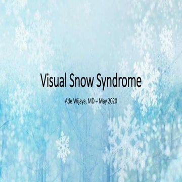 Visual Snow Syndrome | PPTX