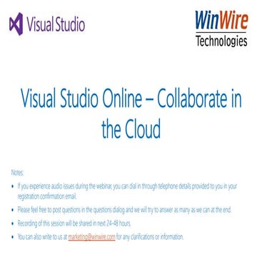 Visual Studio Online – Collaborate in the Cloud | PPTX | Cloud ...