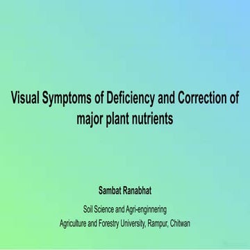 Deficiency symptoms of major plant nutrients and its correction ...