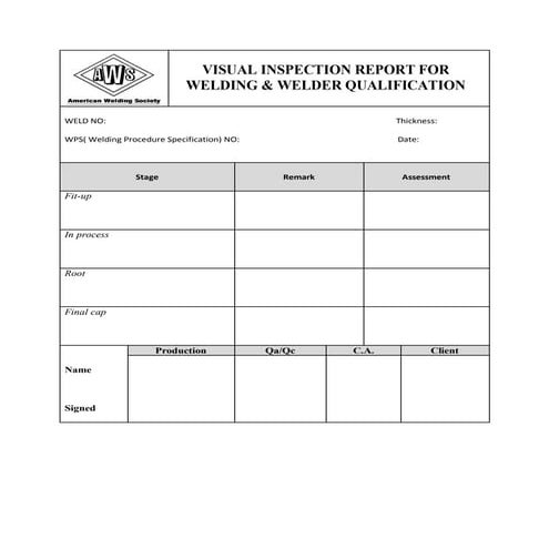 Visual test form | PDF