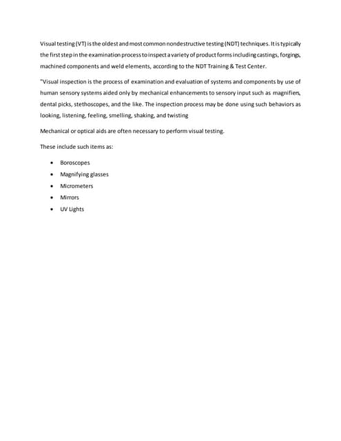 VISUAL INSPECTION.pptx | Eye and Vision Conditions | Diseases and ...