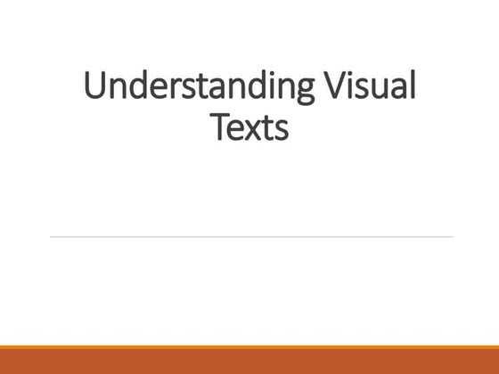 What are visual texts (1E3) | PPTX