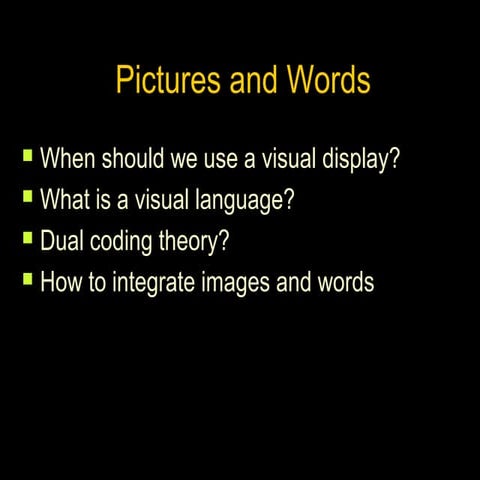 Visual Thinking Colin Ware Lectures 2013 12 Pictures And Words Ppt
