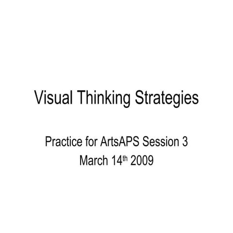 Visual Thinking Strategies With Middle School Images | PPT