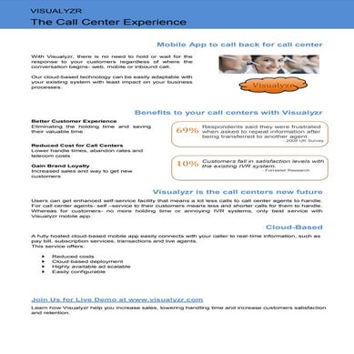 Visulyzr- Call center experience with Visual IVR | PDF