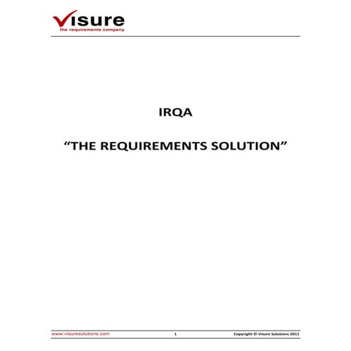 Visure Solutions Sytems Engineering The Requirements Solution | PDF