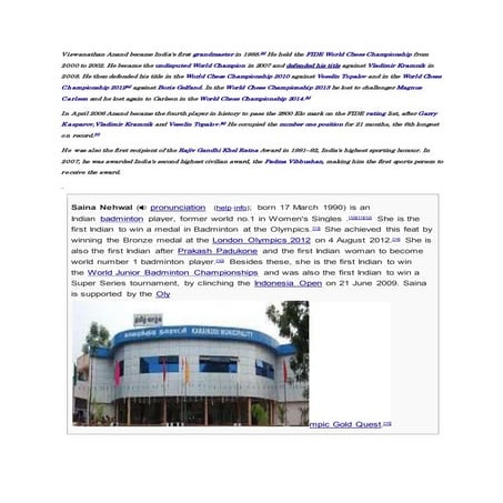 Viswanathan anand became india | DOCX