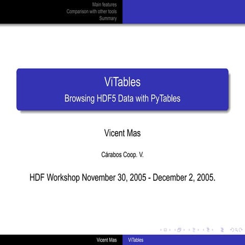 ViTables: Browsing HDF5 Data with PyTables | PDF | Databases | Computer Software and Applications