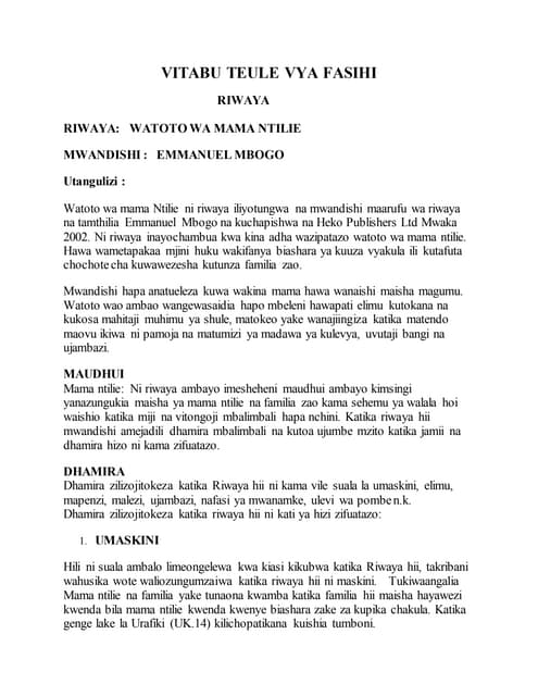 Uhakiki wa kazi za fasihi andishi | DOCX