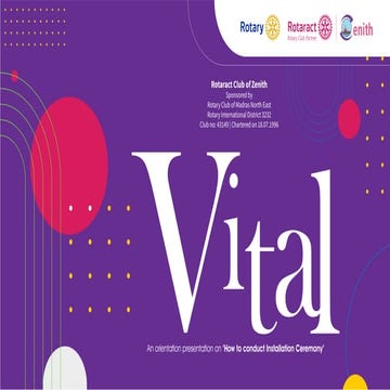 Vital - An Orientation PPT on 'How to conduct Installation Ceremony' | PDF