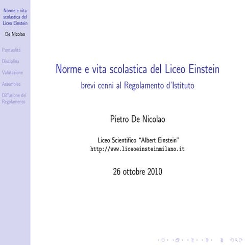 Norme e vita scolastica del Liceo Einstein | PDF