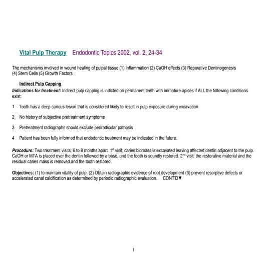 Vital pulp therapy | PPT