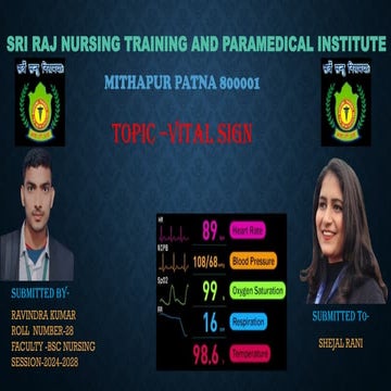 Vital sign, important topic of nursing school | PPTX