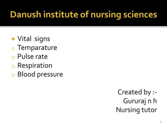 Fundamental of Nursing 4. : Vital Signs | PPT